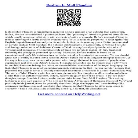 Moll Flanders Essay | PDF