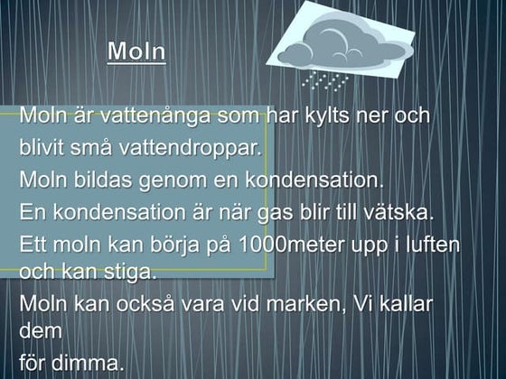 lite fakta om moln | PPTX