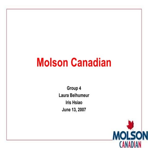 Molson Final | PPT | Alcoholic Beverages | Food & Drink