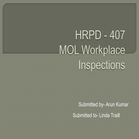 Mol Worplace Inspections | PPTX