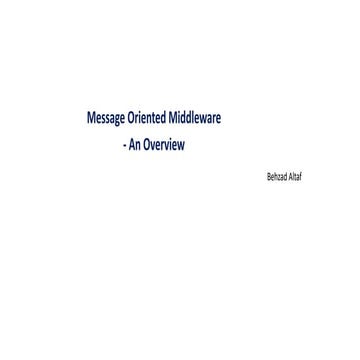 Message Oriented Middleware Ppt