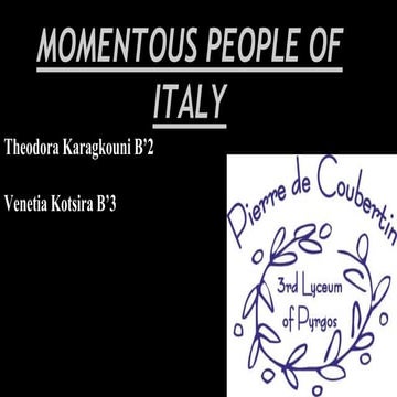Momentous people of italy.. | PPT