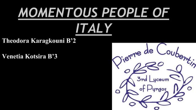 Italian Inventors and Inventions | ODP