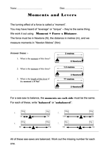 Lesson 3 Moments – Turning forces.ppt