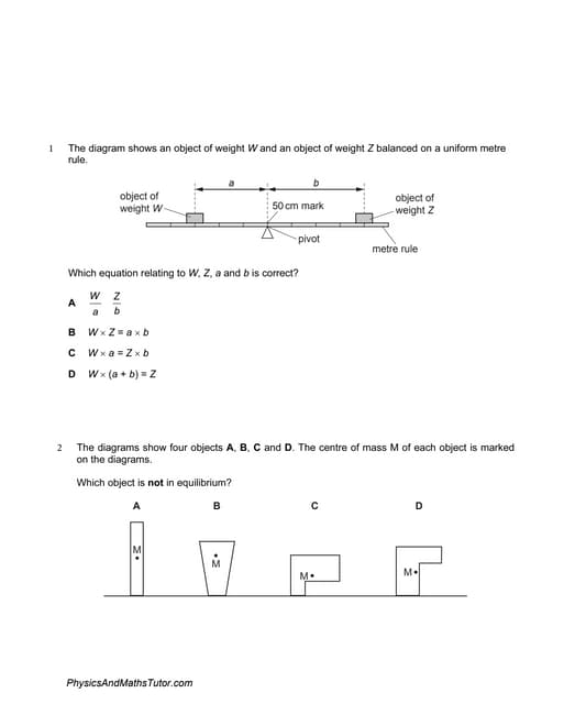 O level physics formula sheet | PDF