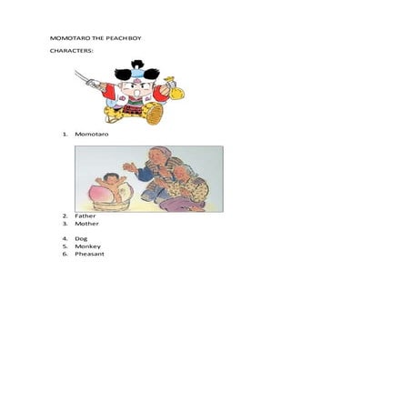 Momotaro the peach boy characters | DOCX