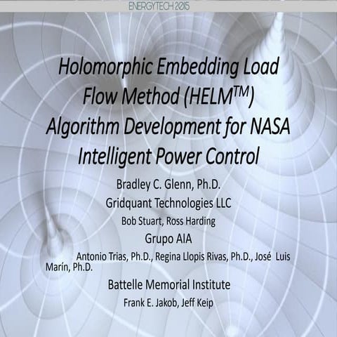 Bradley Glenn: Holomorphic Embedding Load Flow Method (helmtm) Algorithm Development for NASA ...