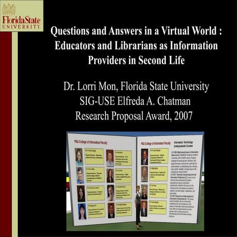 Questions and Answers in a Virtual World : Educators and Librarians as ...