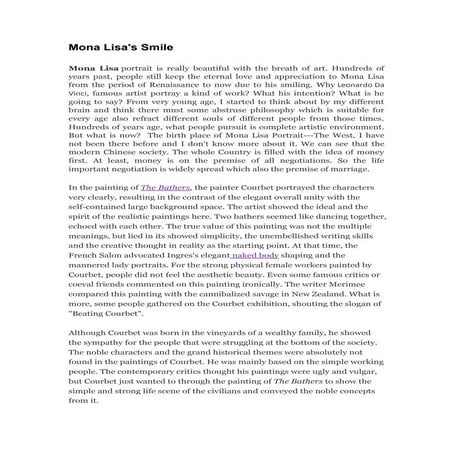 Mona lisa's smile | DOCX