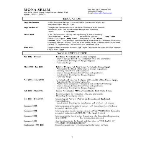 bens resume 2015 | DOCX