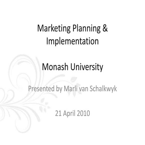 Monash university presentation 2010 marli | PPTX