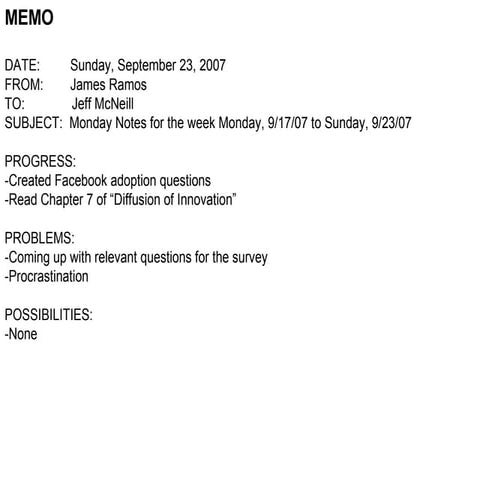 Monday Notes #5 9 23 07 | PPT