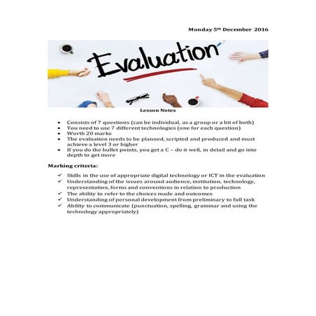 Evaluation - Lesson Notes | DOCX