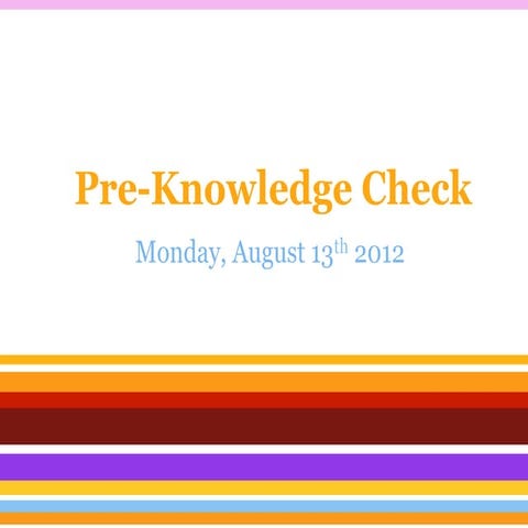Pre-Knowledge Check Lesson | PDF