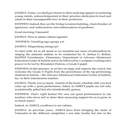 TEACHERS DAY SCRIPT convocation | DOCX