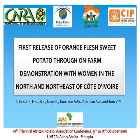 A presentation on Orange-Fleshed Sweet Potato | PPT