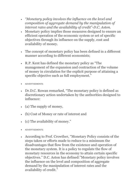 Indian-Monetary-Policy. diffrent time resoruce | PPT