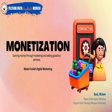 Digital Marketing V : Monetization | PDF