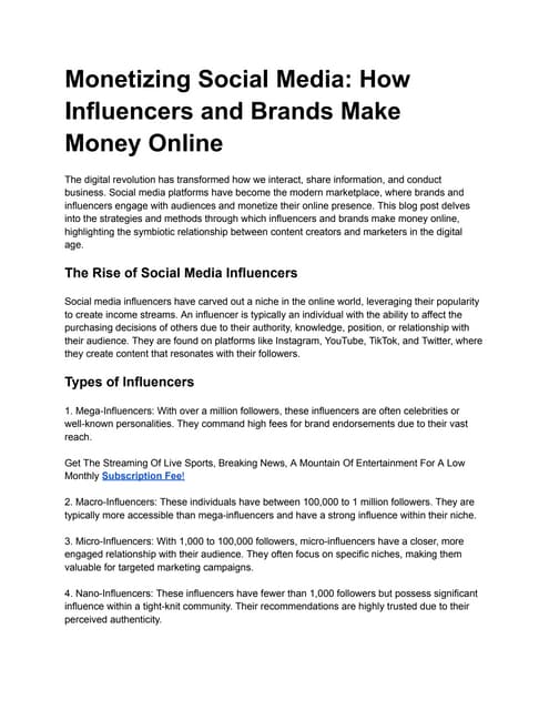 Becoming Successful Social Media Influencer Digital | PDF