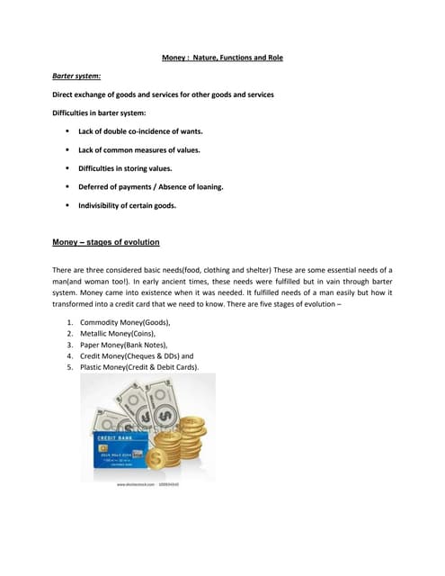 Money concept and its functions | PPSX