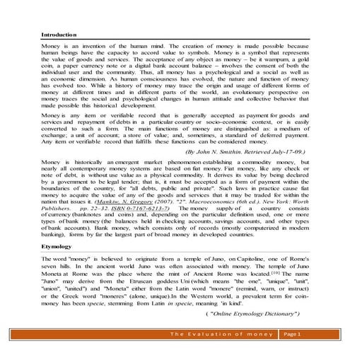 Money banking assignment | DOCX