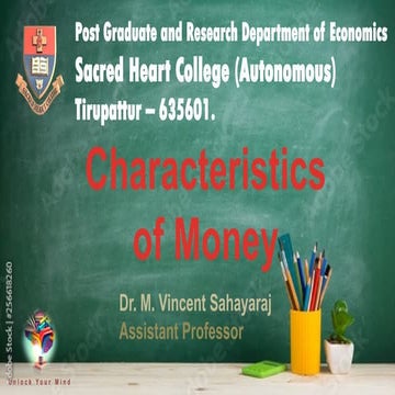 Money - Meaning - Definition - Characteristics | PPTX