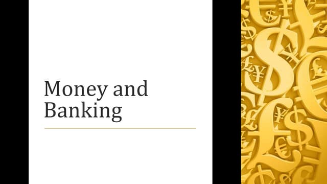Chapter 3 money and banking | PPTX