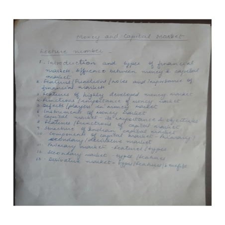 Money and Capital Market | PDF