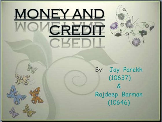 Money and credit project for class 10th | PPT