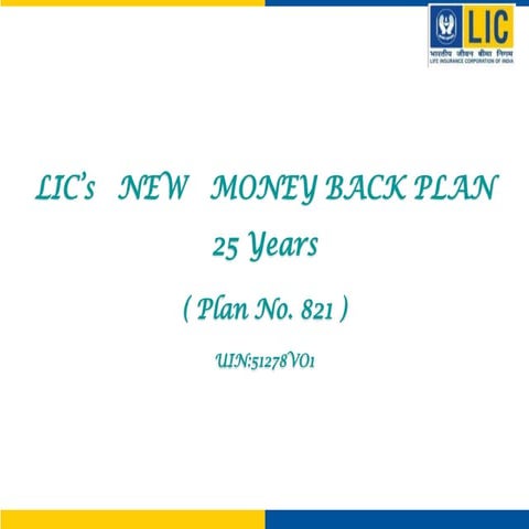 Money back plan 8212 - LIC - Datacomp Web Technologies | PPTX