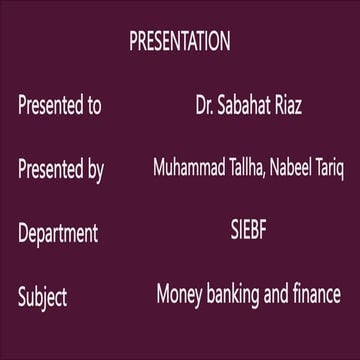 Evaluation of banking Money banking and finance pptx | PPT