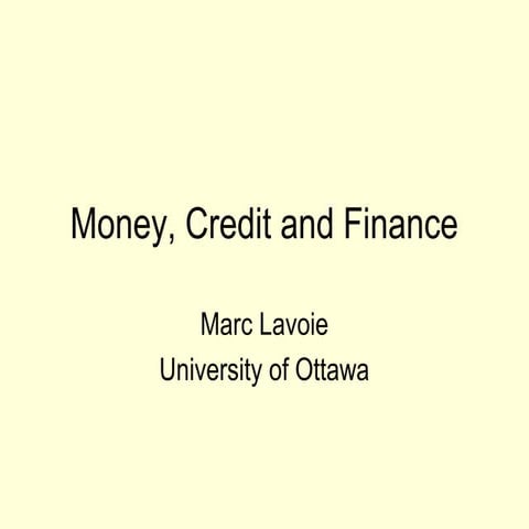 Money, credit and finance | PPT