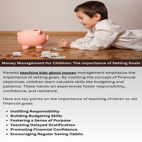 Money Management for children The Importance of Setting Goals | PDF