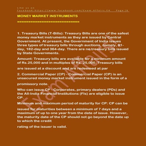 Money market instruments | PDF