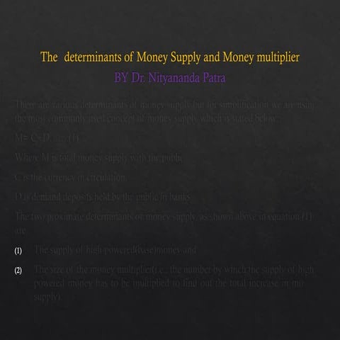 Money multiplier concept in economics_pptx | PPTX