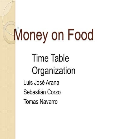Money on food time table | PPT