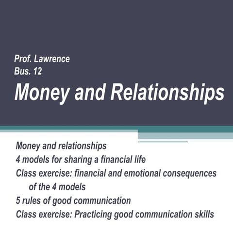 Money & relationships for web | PPT
