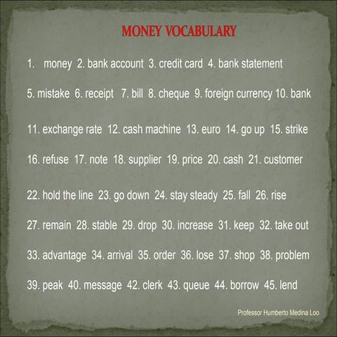 Money Vocabulary | PPT
