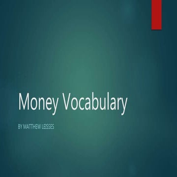 Money vocabulary | PPT