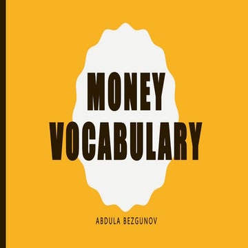 Money vocabulary | PPT