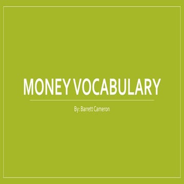 Money vocabulary | PPTX