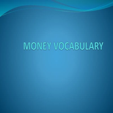 Money vocabulary | PPTX