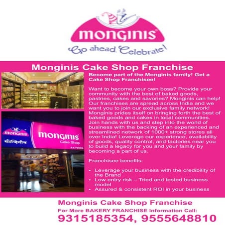Monginis cake bakery franchise 9315185354, 9555648810 | PDF