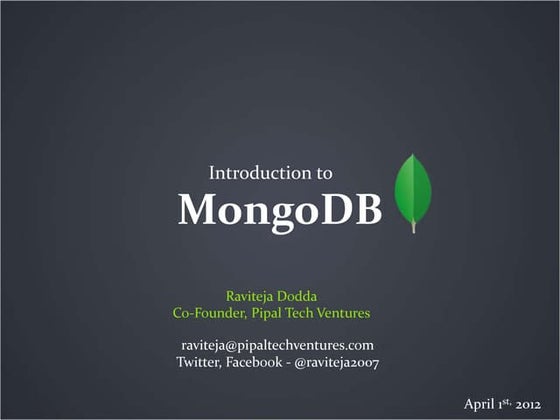 Introduction to MongoDB | PPT