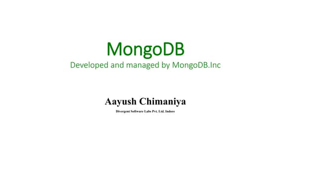 Mongodbpptx Databases Computer Software And Applications 7371