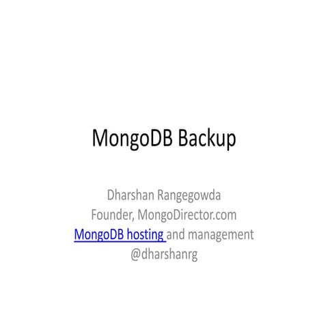 Mongodb Backup Pptx Databases Computer Software And Applications
