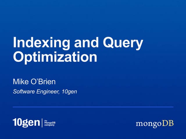 Indexing and Query Optimization | PPTX Indexing and Query Optimization | PPTX