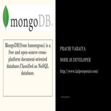 Kalp Corporate Mongodb Tutorials Pptx Databases Computer Software And Applications