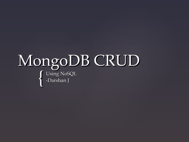 Mongodb Crud Ppt