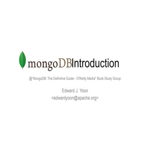 Mongodb Introduction Ppt